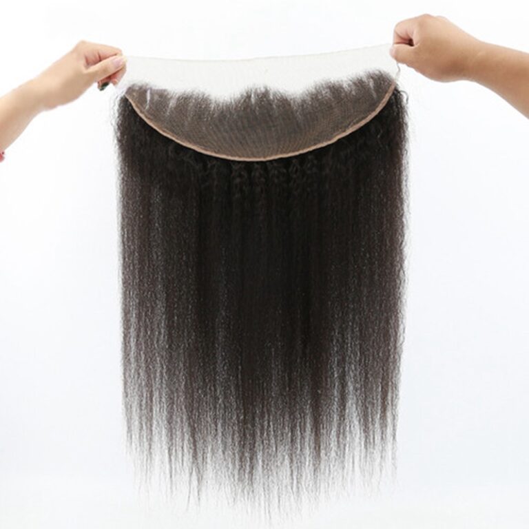 BossWigs Kinky Straight Frontal Human Hair Closure 13×4 Ear To Ear ...