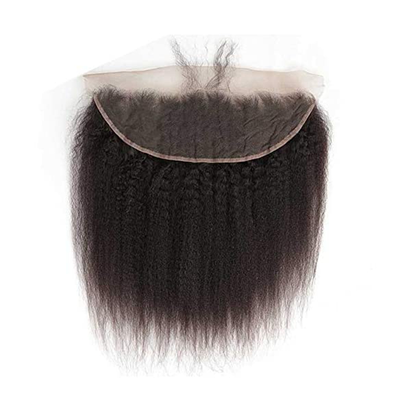 BossWigs Kinky Straight Frontal Human Hair Closure 13×4 Ear To Ear ...