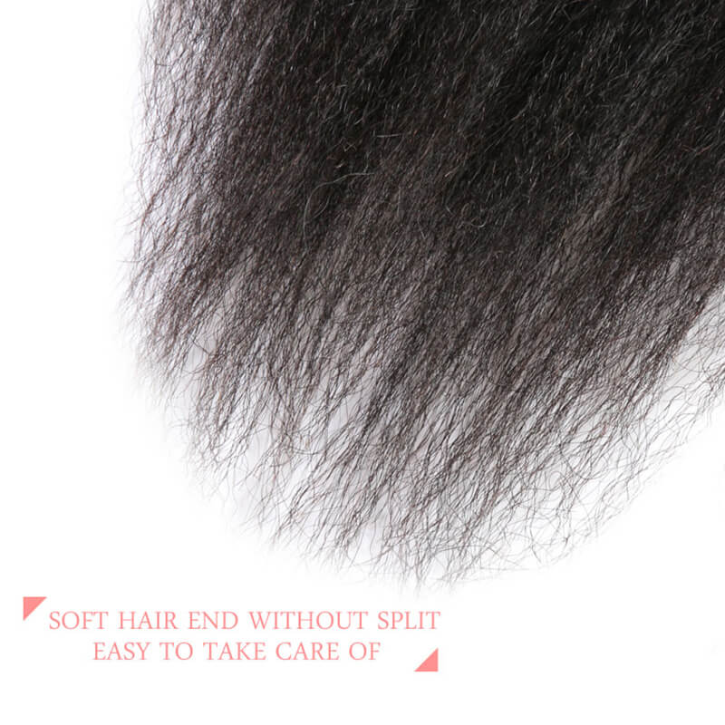 BossWigs Kinky Straight Frontal Human Hair Closure 13×4 Ear To Ear ...